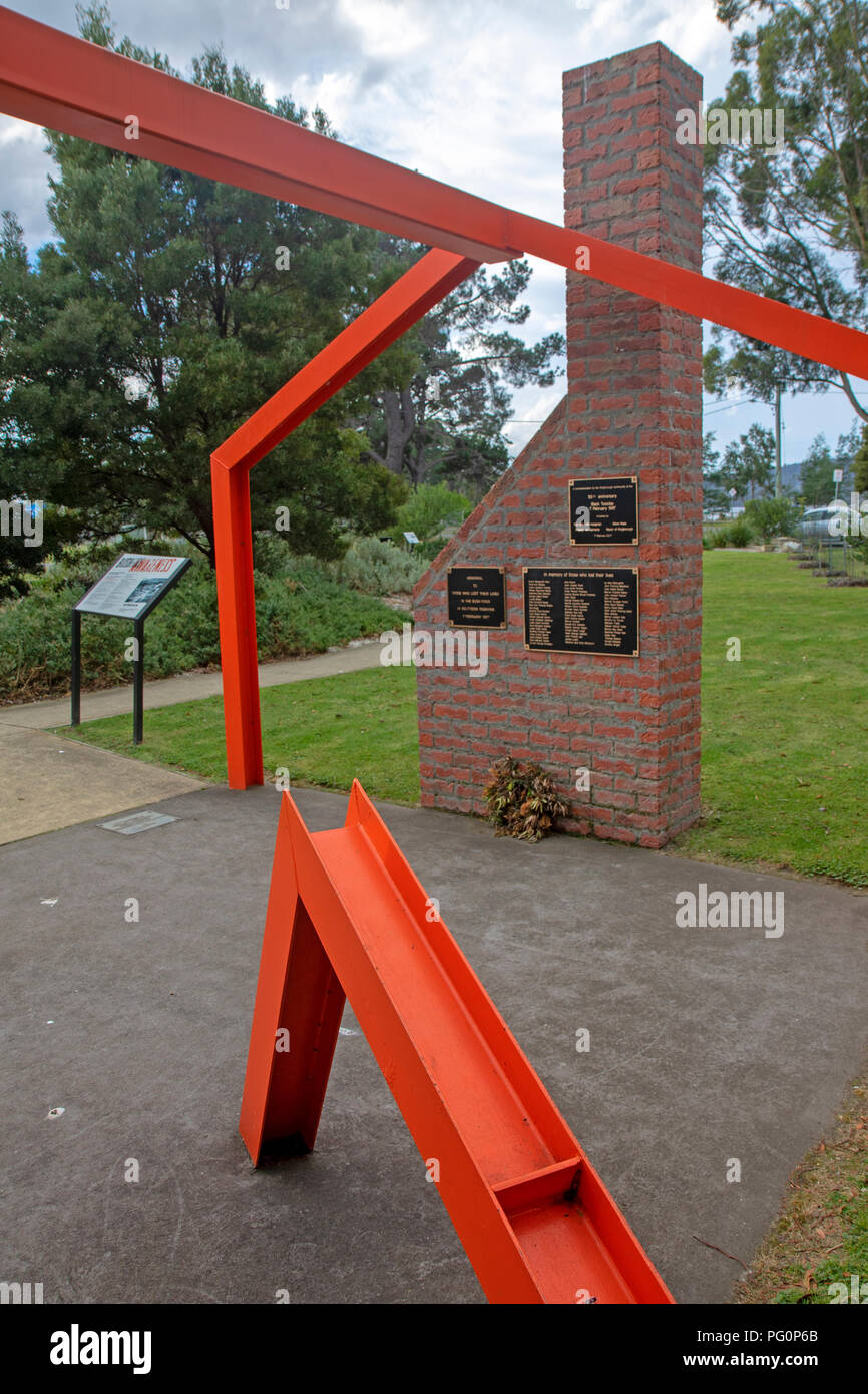 Bushfire memorial in Snug Stock Photo - Alamy
