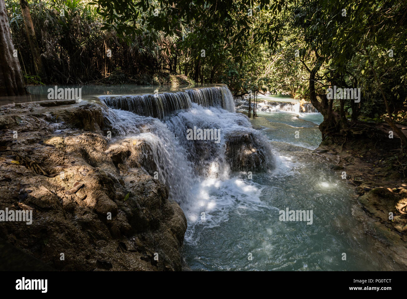 water of Kuang Si waterfall, Luang Prabang. Laos Stock Photo - Alamy