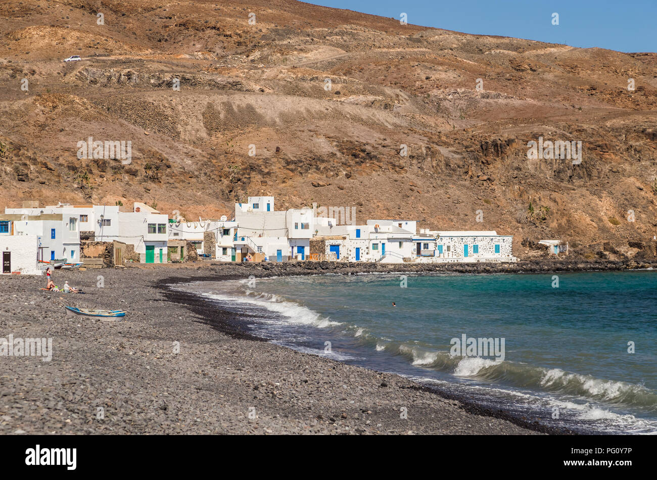 FUERTEVENTURA, SPAIN - 18 FEBRUARY, 2018: Traditional fishing houses in ...