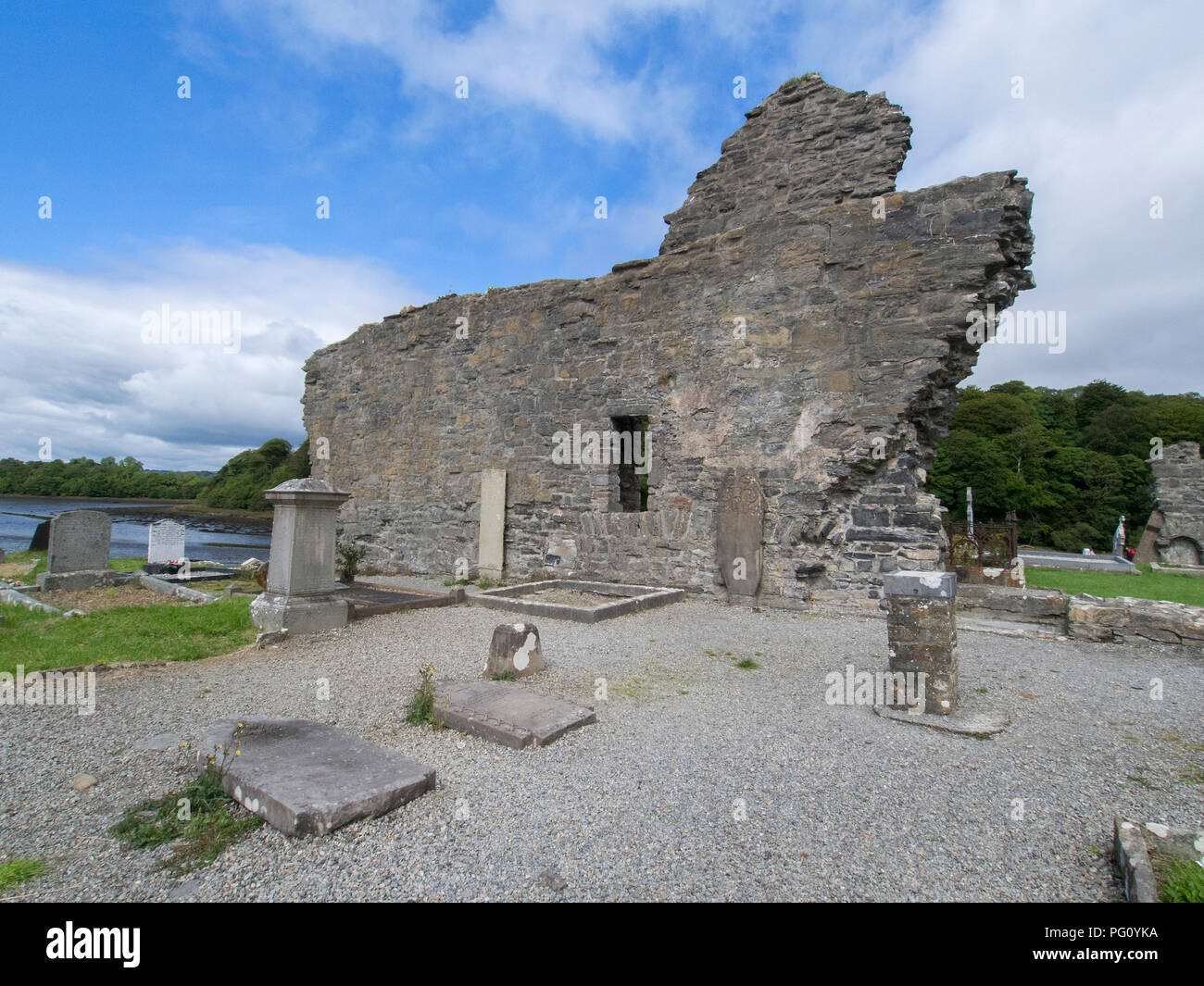 COUNTY DONEGAL, IRELAND - AUGUST 13th 2018: Inside the ruins of Donegal ...
