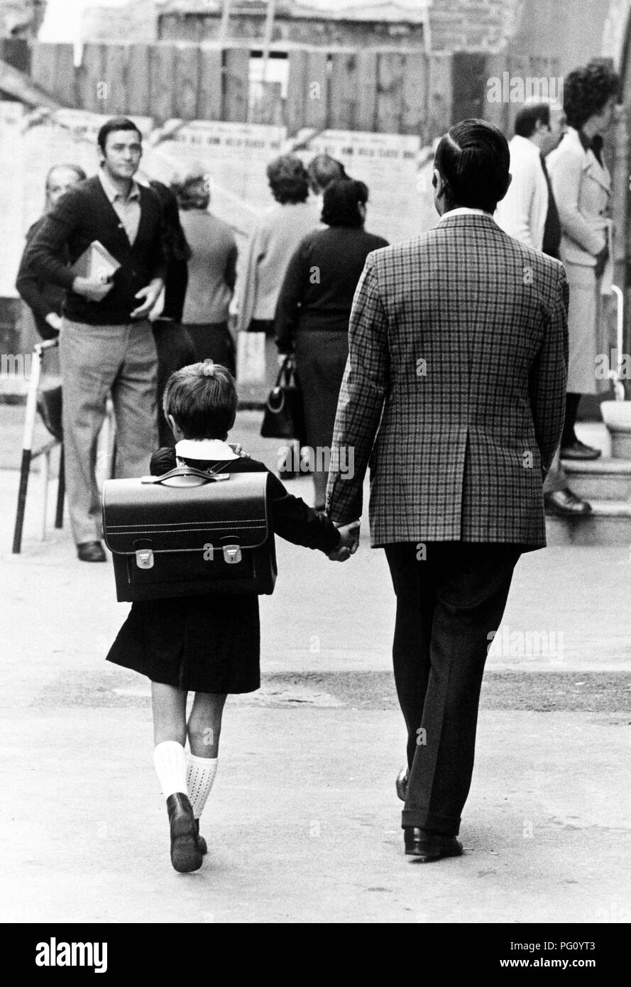 Italy, the first day of school, 70s Stock Photo - Alamy