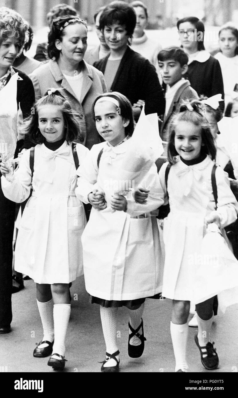 Italy, the first day of school, 70s Stock Photo - Alamy