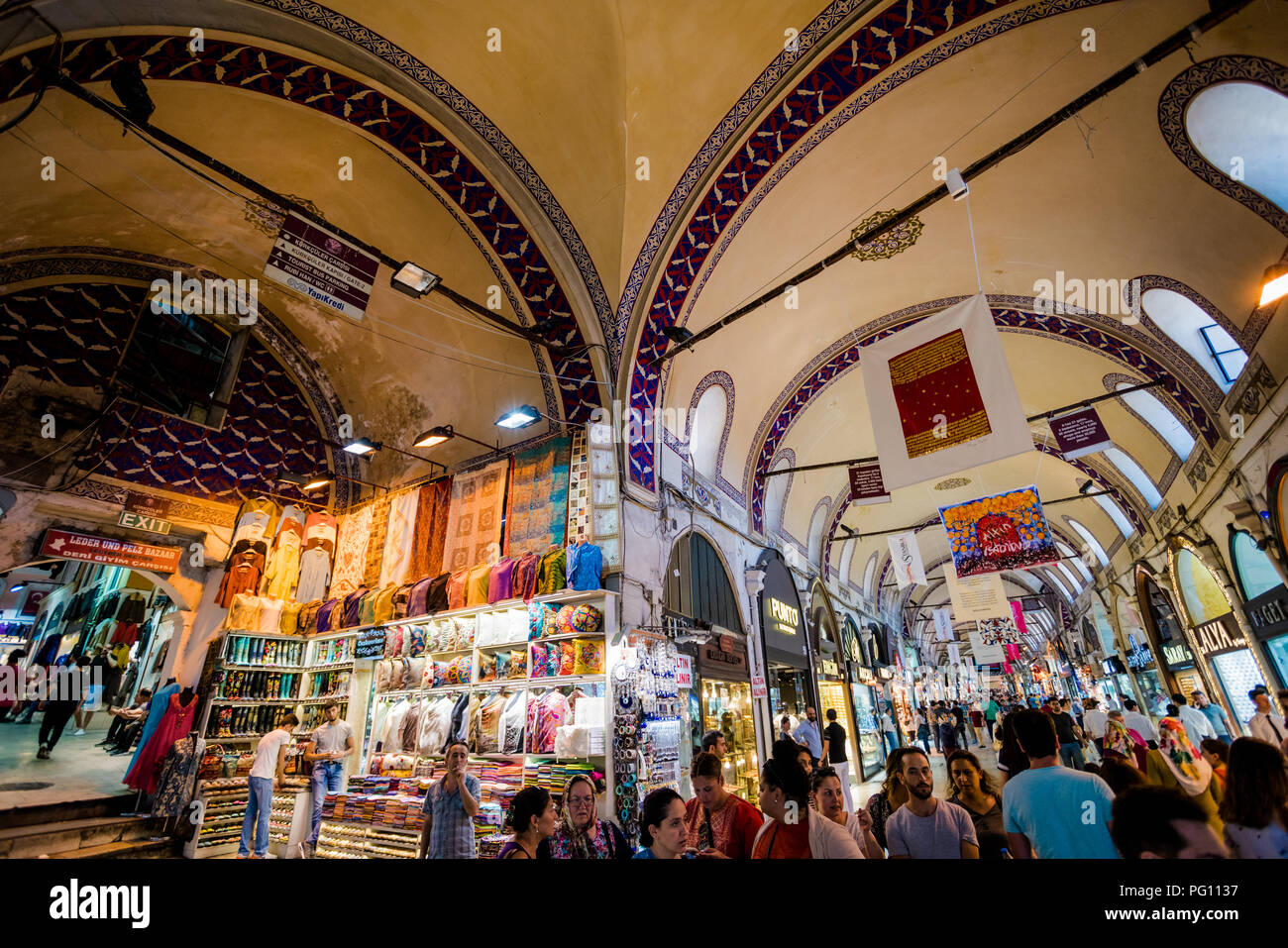 ISTANBUL, TURKEY - JULY 10, 2017: Grand Bazaar in Istanbul, Turkey. It ...