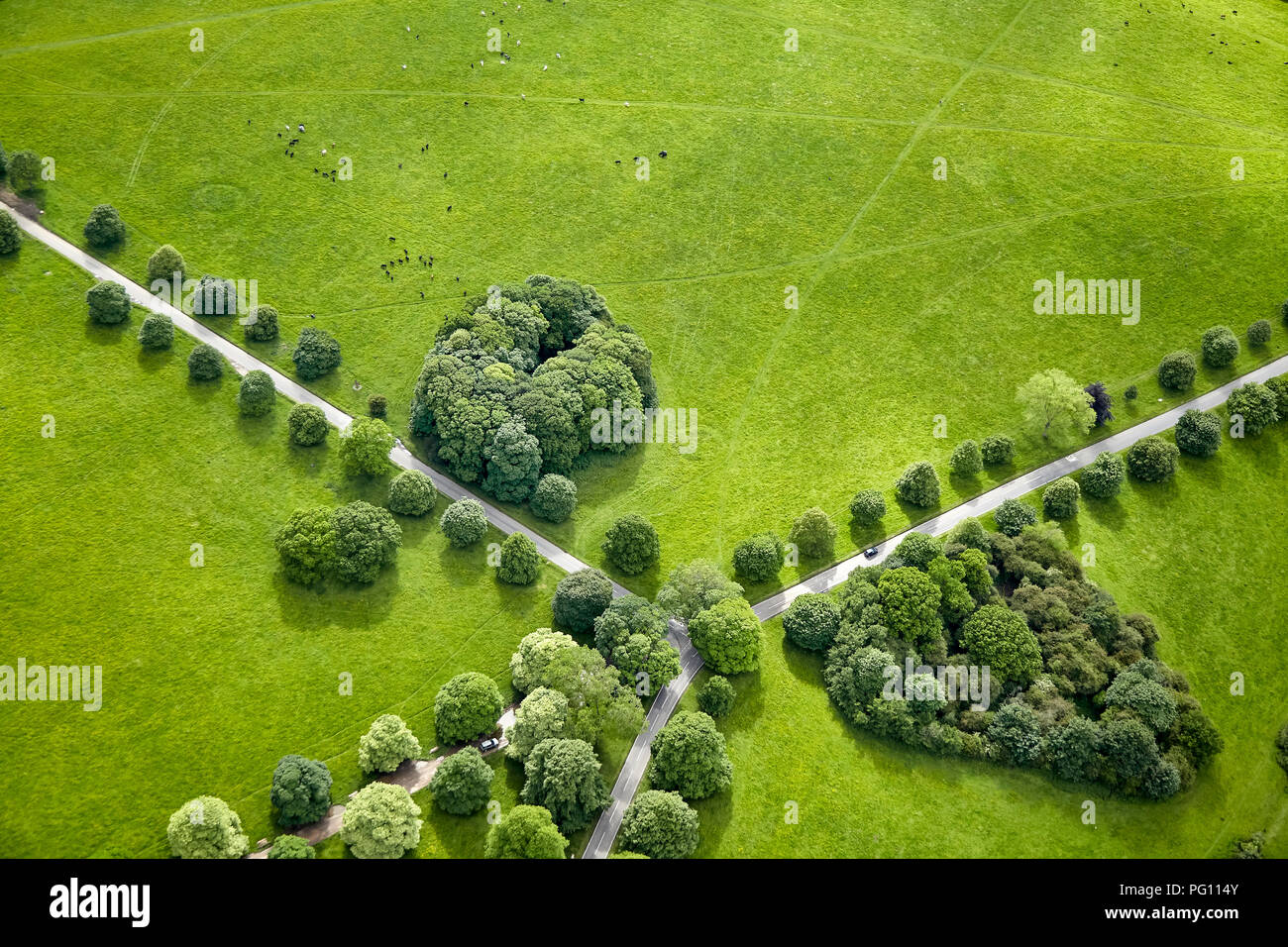 Aerial view of roads on Hungerford Common Stock Photo - Alamy