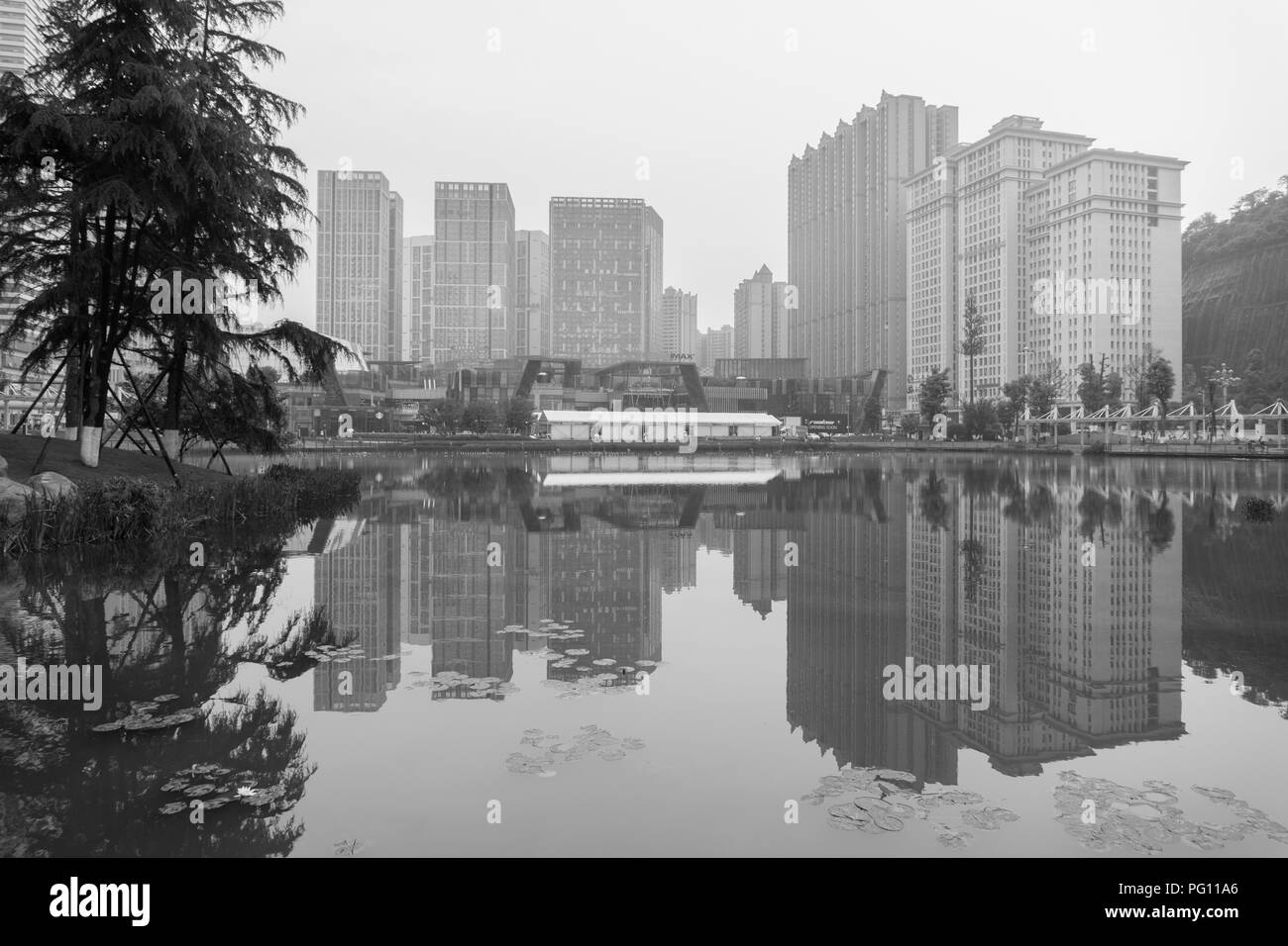 Cityscape of Guiyang. Hua Guo Yuan city. This is currently the largest ...