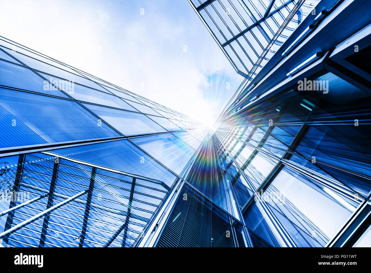 steel blue glass high rise building skyscrapers Stock Photo - Alamy