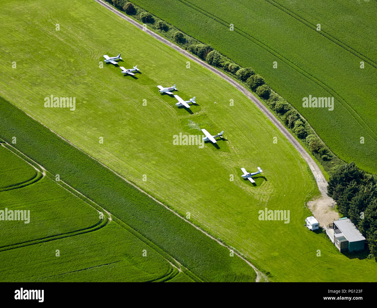 Aerial view of small airfield in rural Wiltshire Stock Photo - Alamy