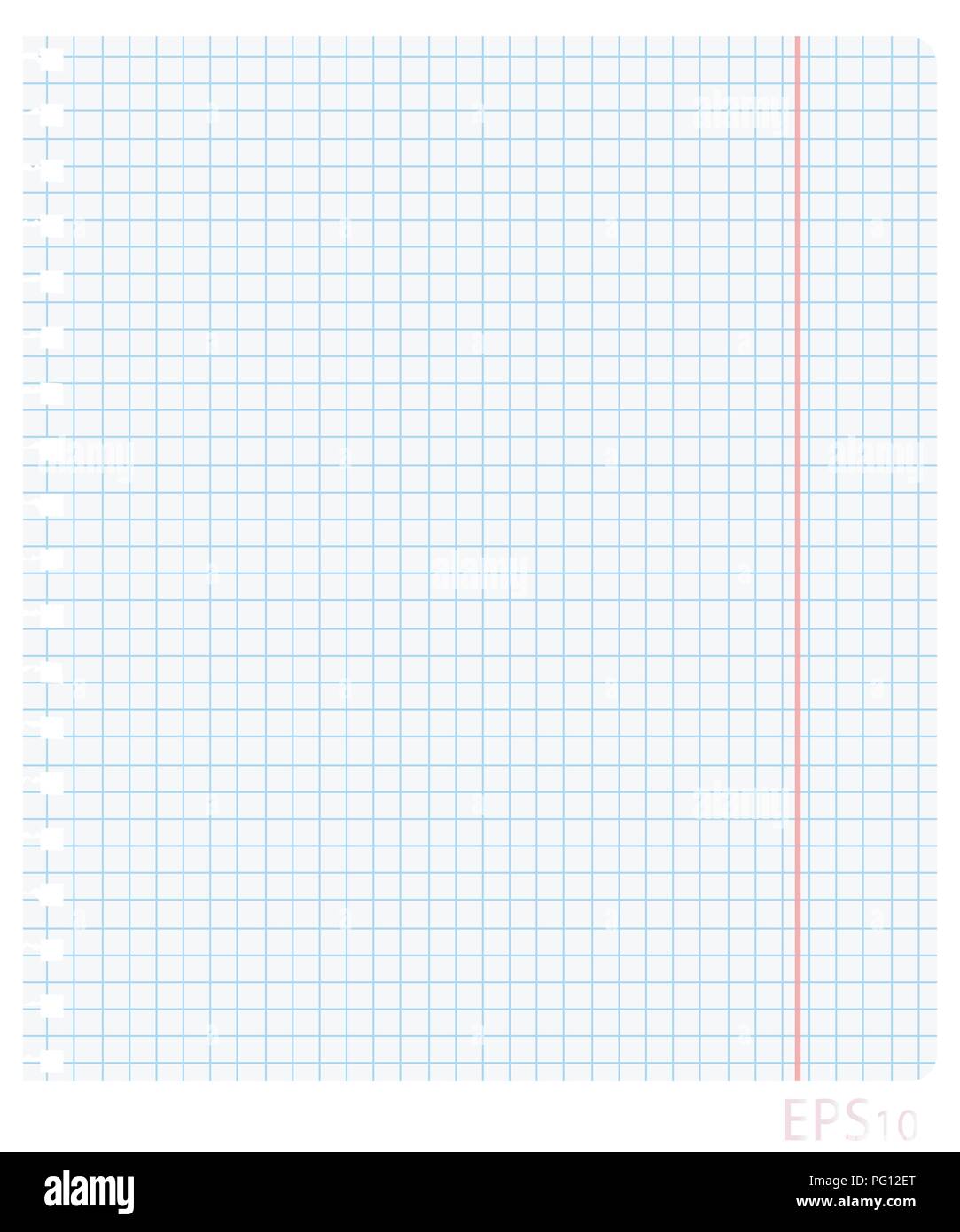 Vector illustration of a blank sheet of paper in the box with the red ...