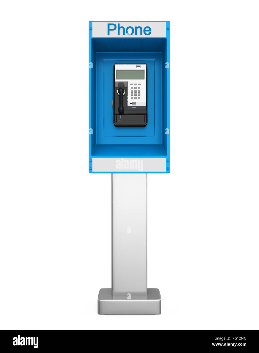 Payphone Booth Isolated Stock Photo - Alamy