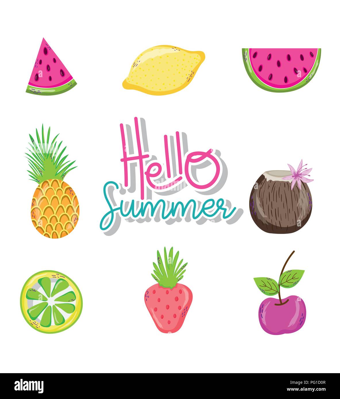 Hello summer cartoons Stock Vector Image & Art - Alamy