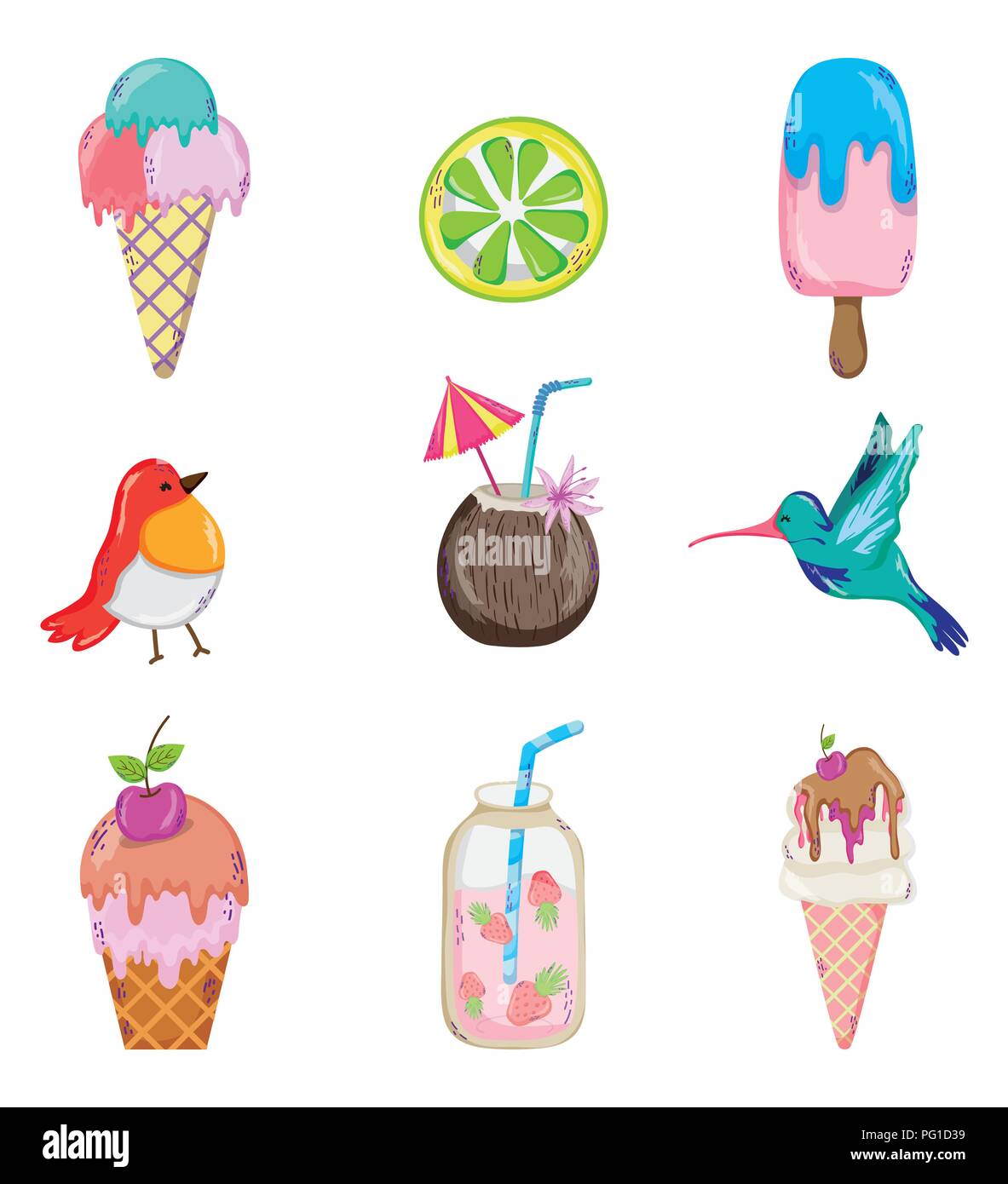 Hello summer cartoons Stock Vector Image & Art - Alamy