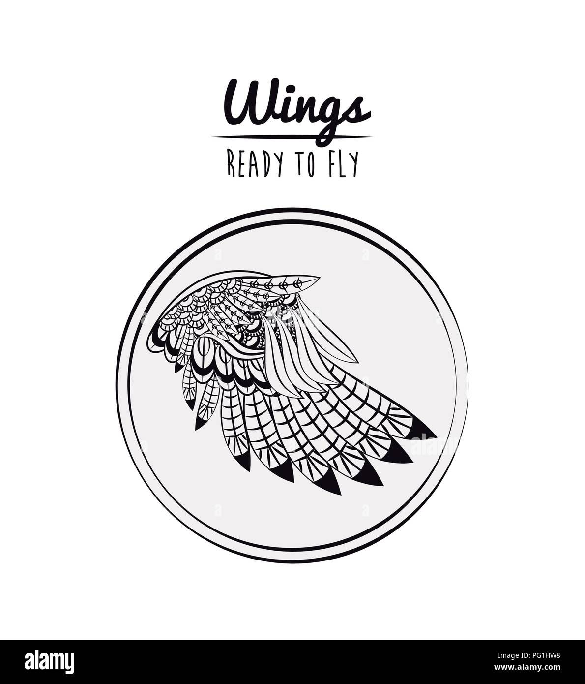 Wings draw emblem cartoon Stock Vector Image & Art - Alamy