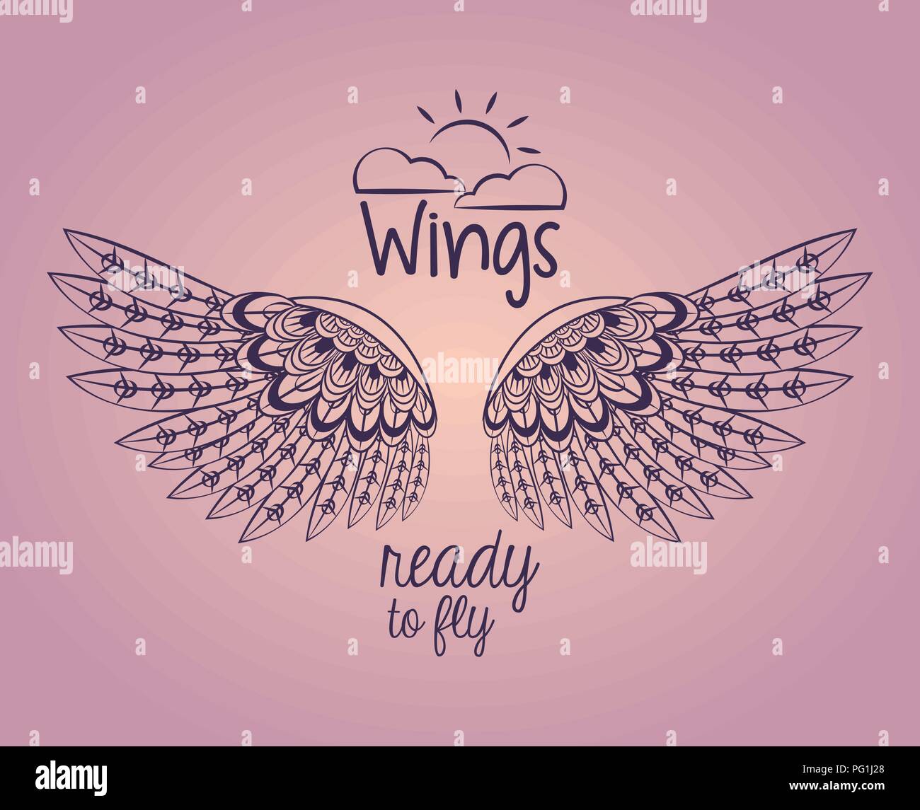 Wings ready to fly emblem Stock Vector Image & Art - Alamy