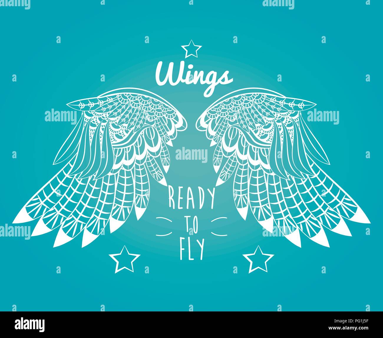 Wings ready to fly emblem Stock Vector Image & Art - Alamy