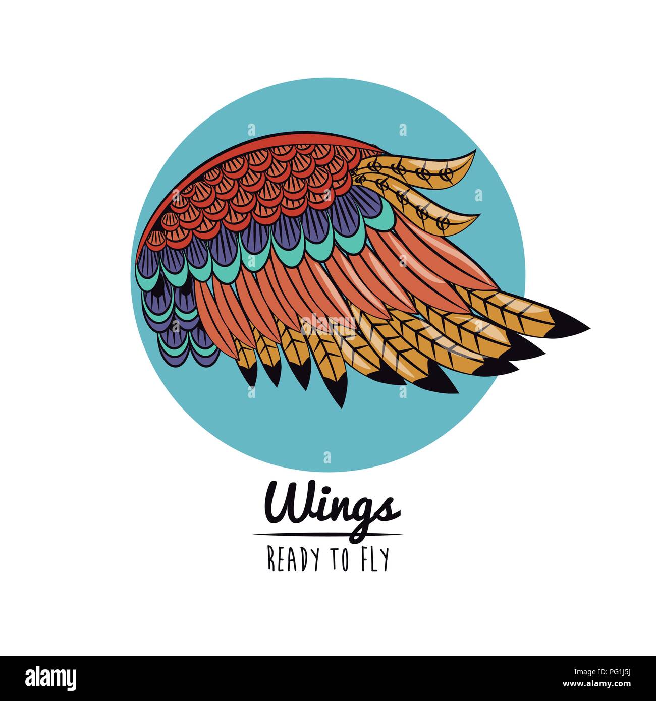 Wings draw emblem cartoon Stock Vector Image & Art - Alamy