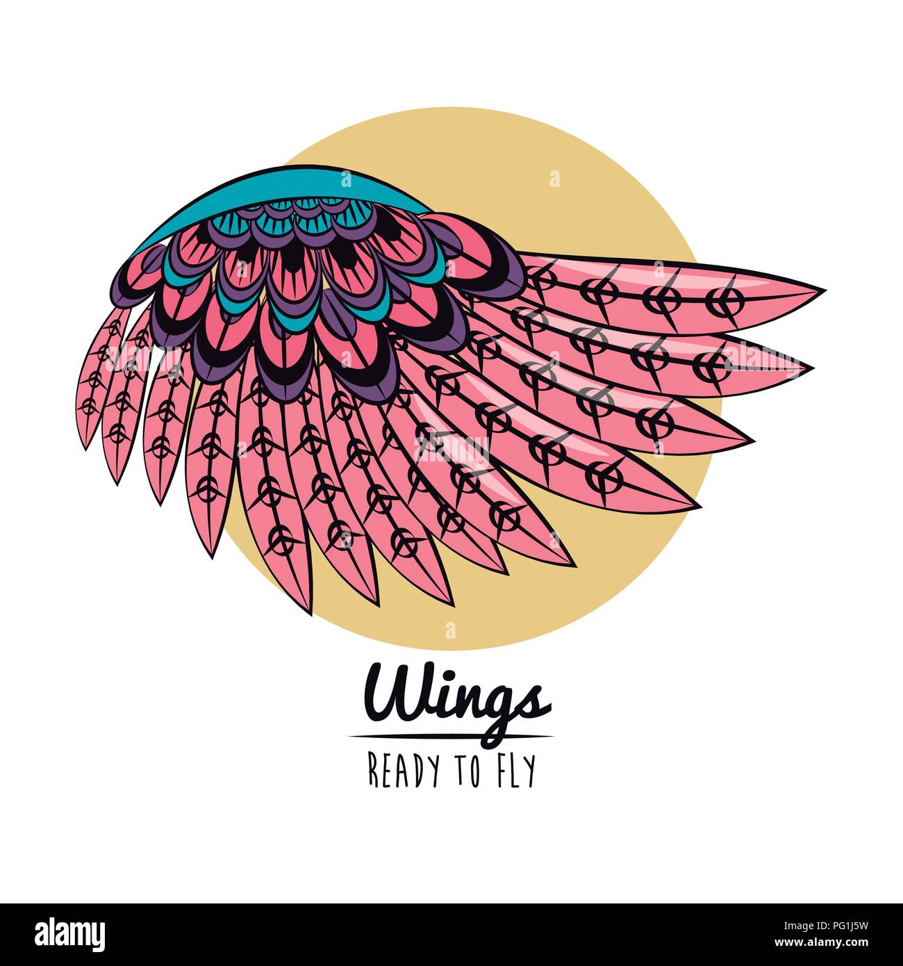 Wings draw emblem cartoon Stock Vector Image & Art - Alamy