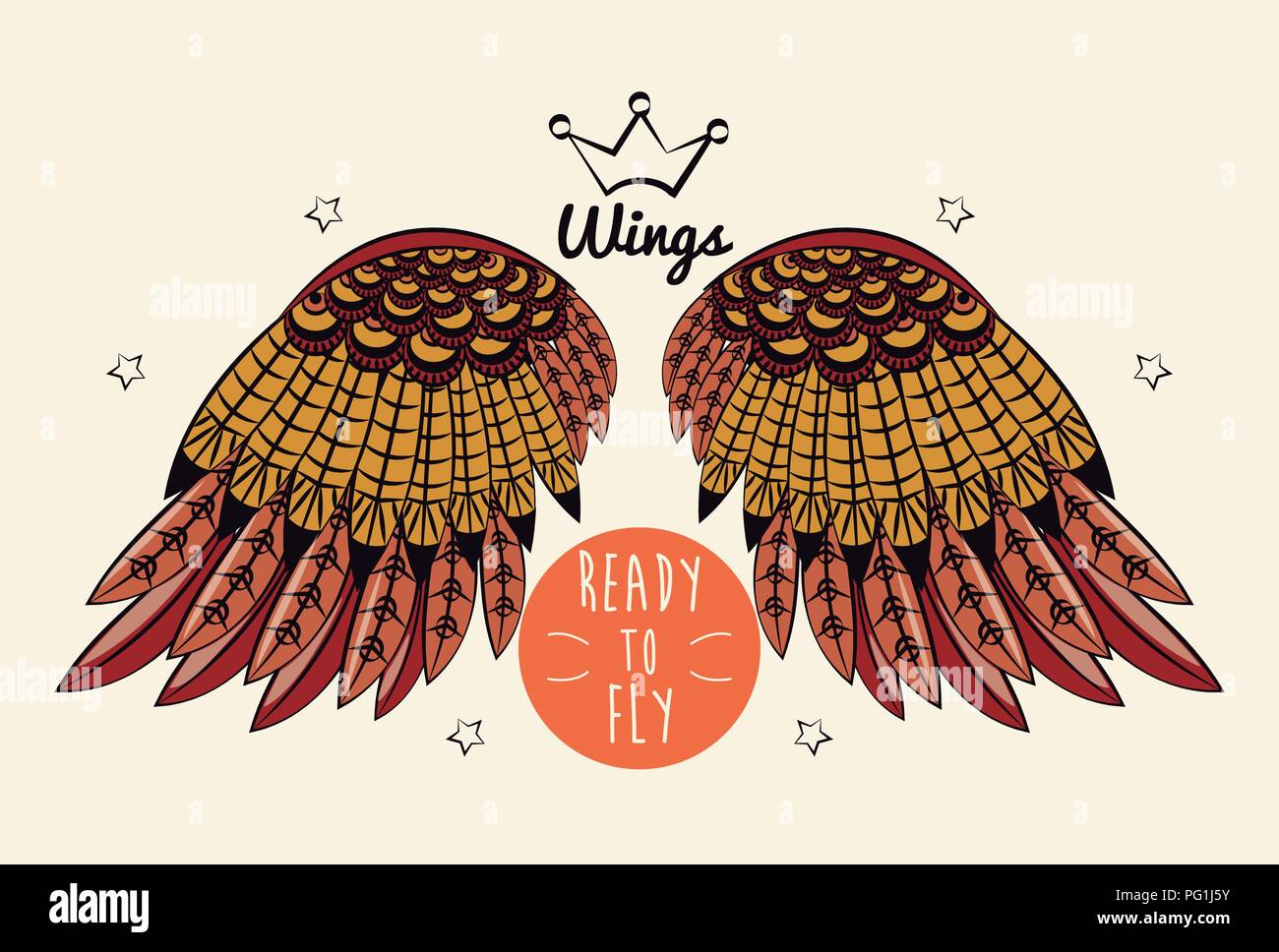 Wings ready to fly emblem Stock Vector Image & Art - Alamy