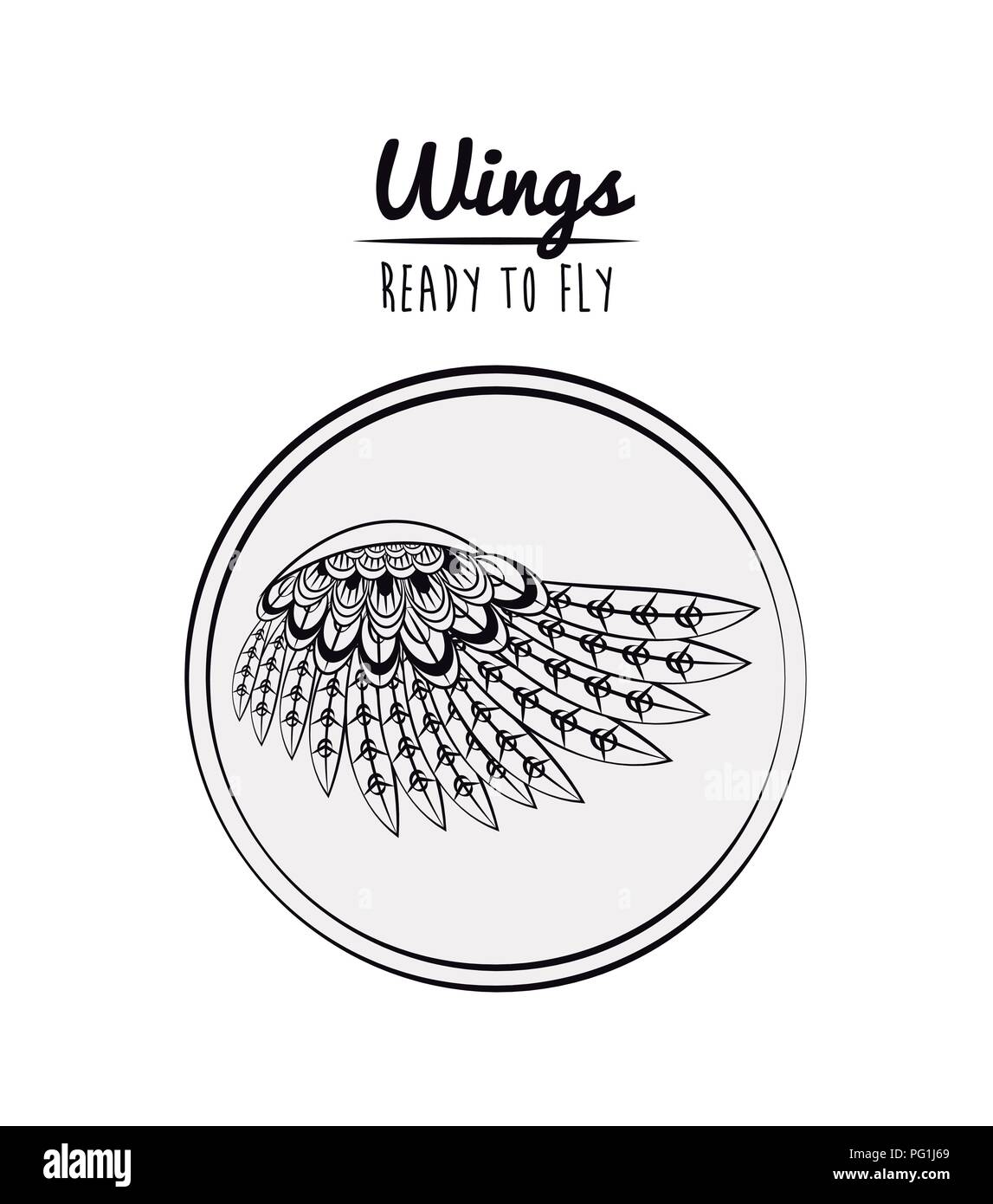 Wings draw emblem cartoon Stock Vector Image & Art - Alamy