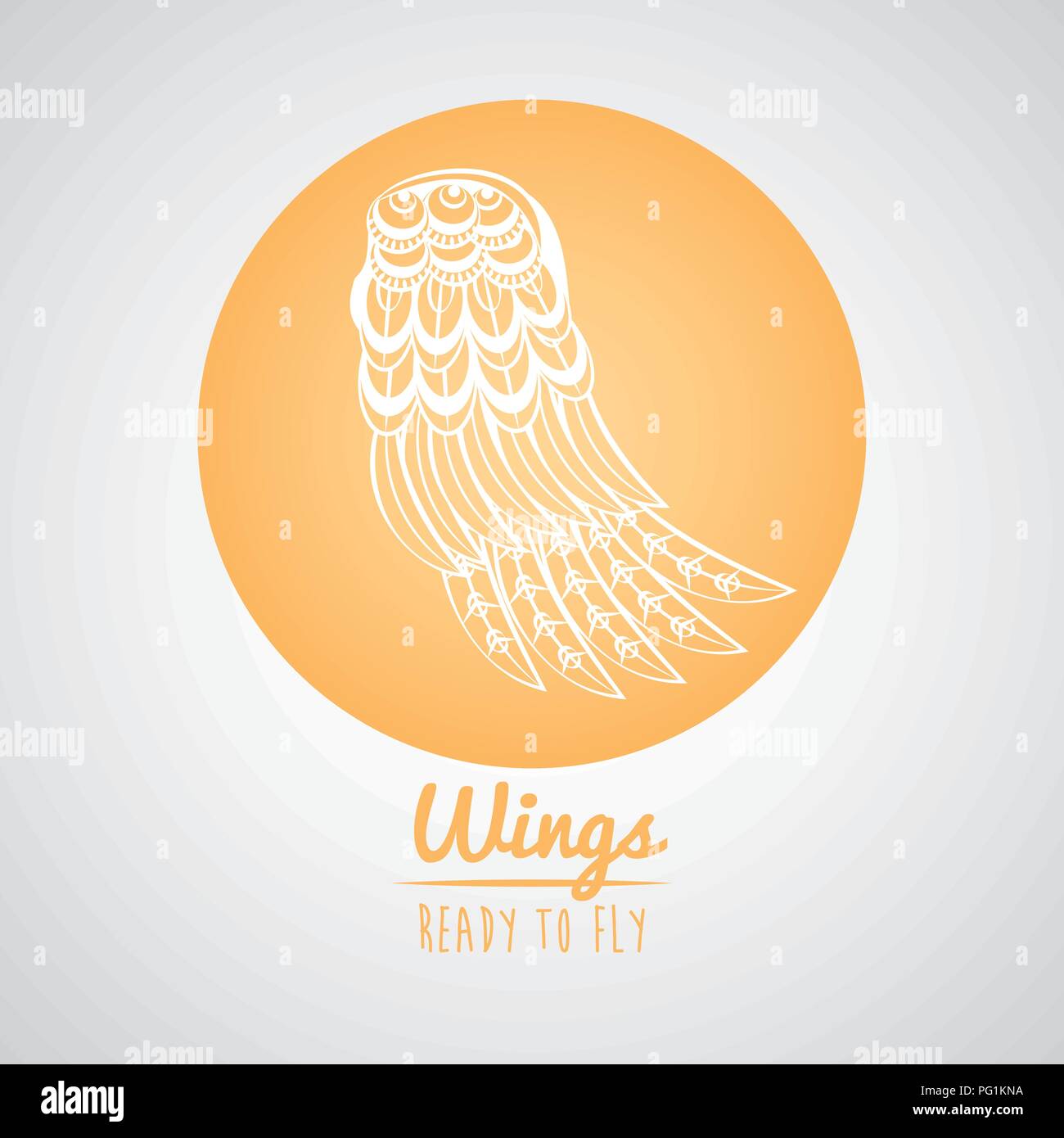 Wings ready to fly round emblem Stock Vector Image & Art - Alamy