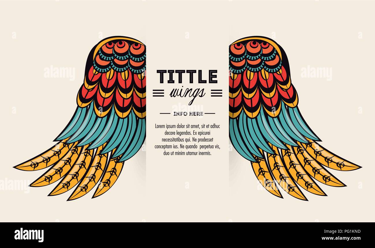 Luxury wings draw poster Stock Vector Image & Art - Alamy