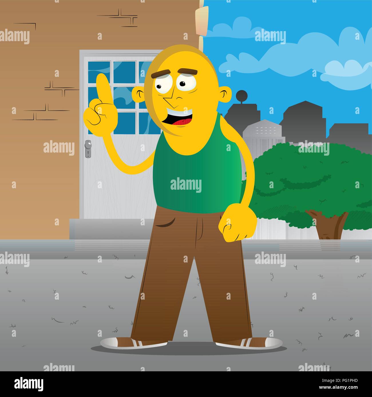 Yellow man making a point. Vector cartoon illustration Stock Vector ...