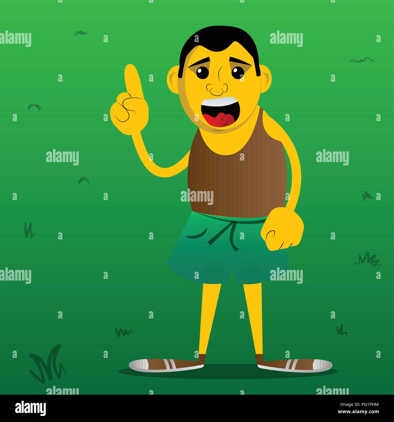 Yellow man making a point. Vector cartoon illustration Stock Vector ...