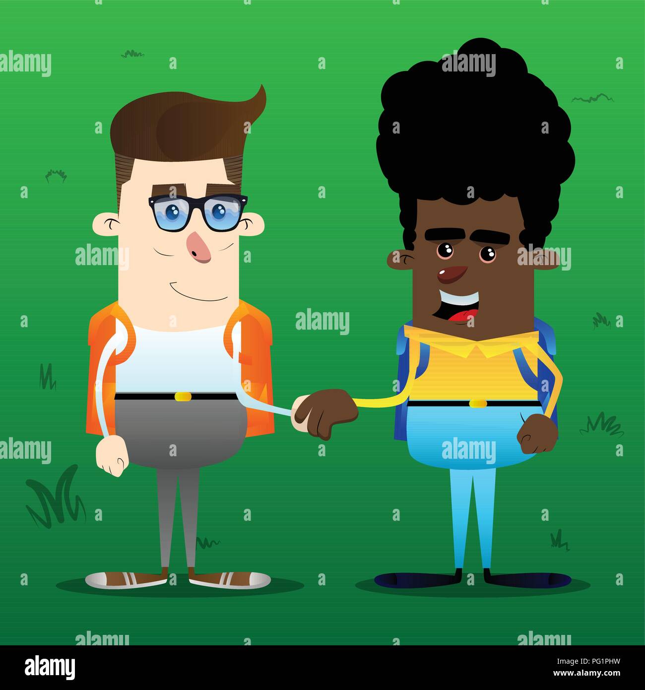 Schoolboy making handshake. Vector cartoon character illustration Stock ...