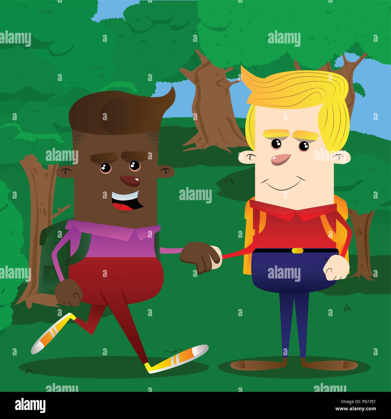 Schoolboy making handshake. Vector cartoon character illustration Stock ...