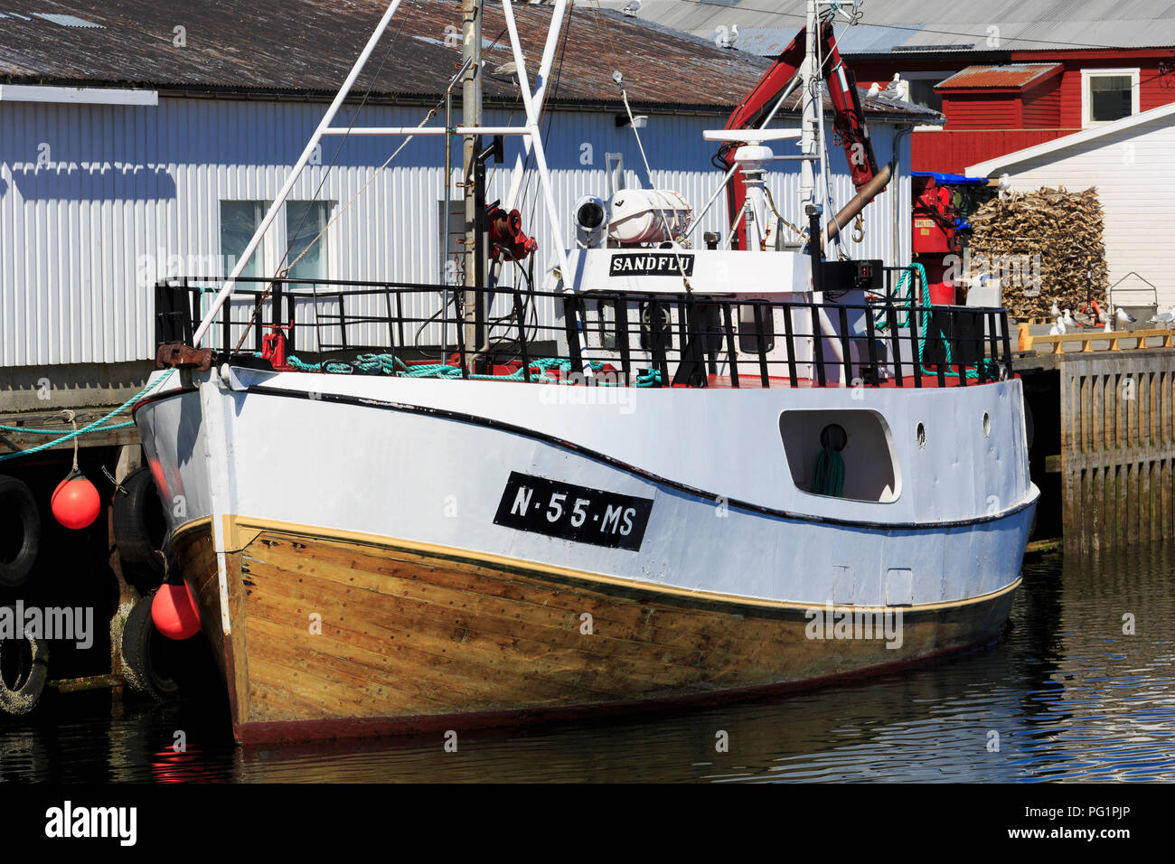 Fish factory, Ballstad Fishing Village, Lofoten Islands, Nordland ...