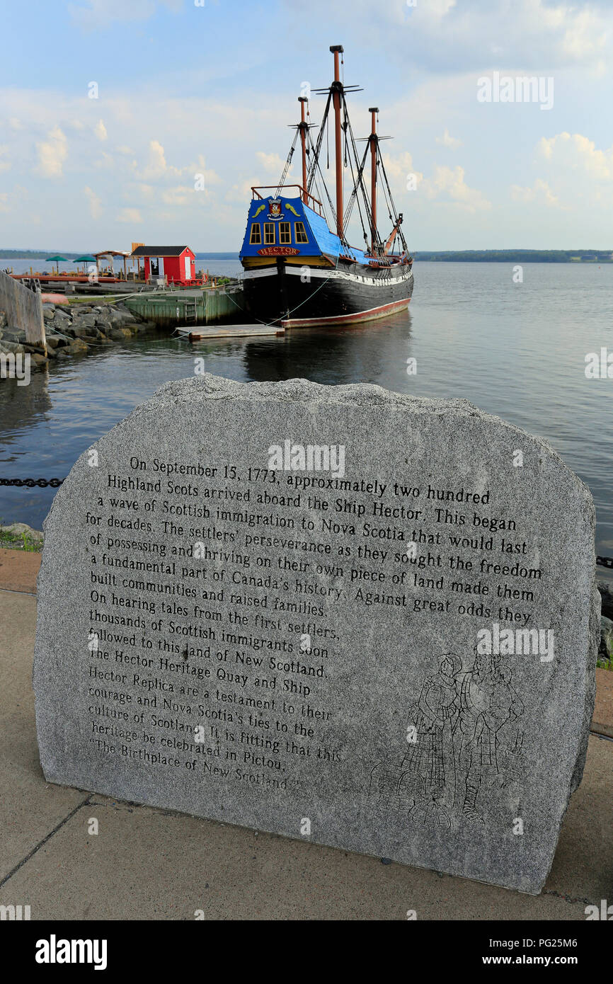 The tall ship historic sailing ship Hector at Pictou, N.S Stock Photo ...