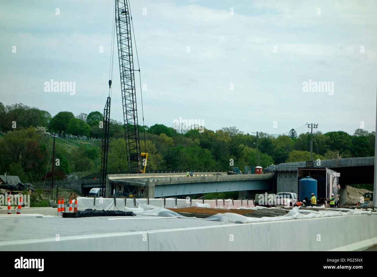 Road work on I-84 Connecticut, USA Stock Photo - Alamy