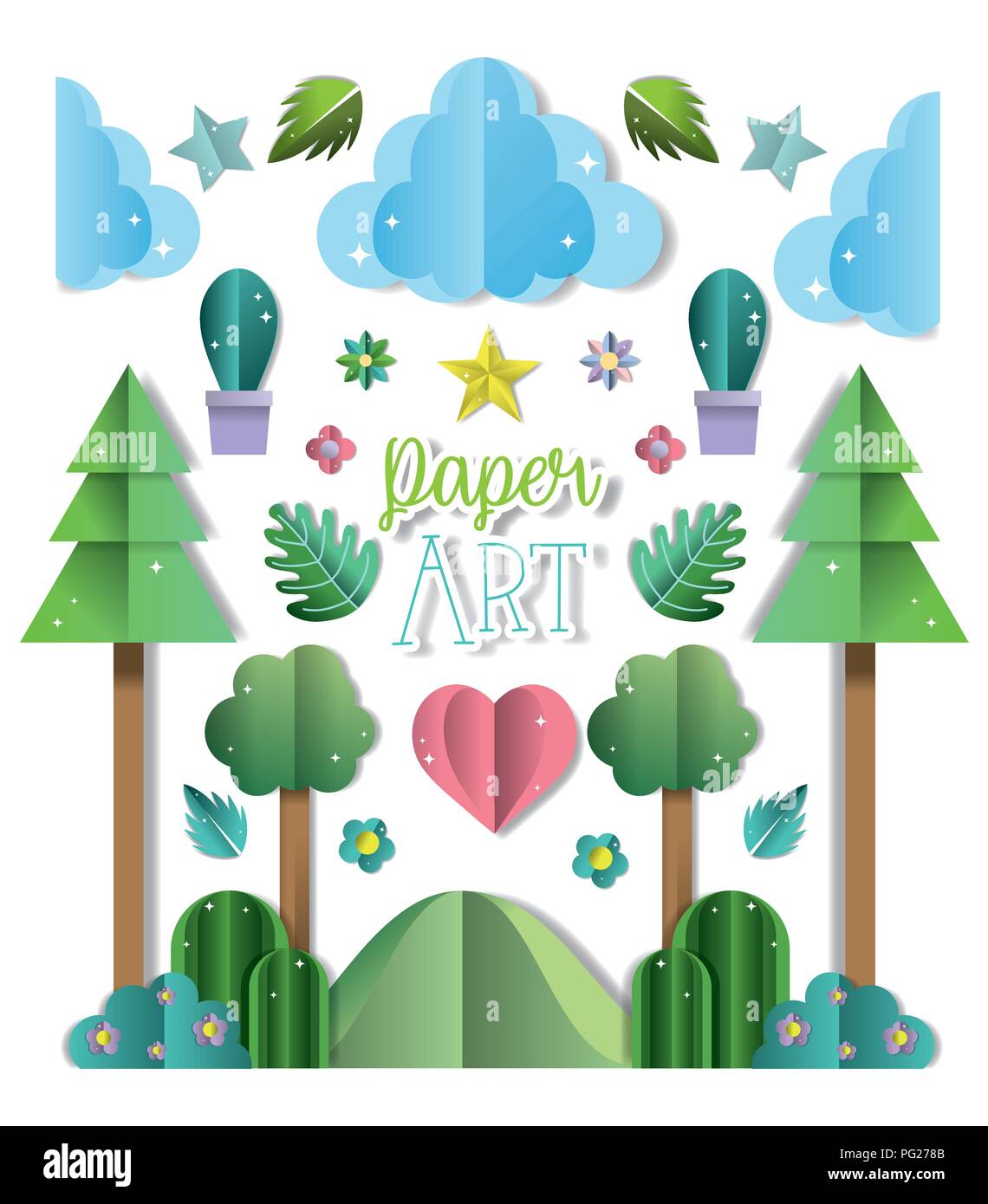 Paper art landscape Stock Vector Image & Art - Alamy