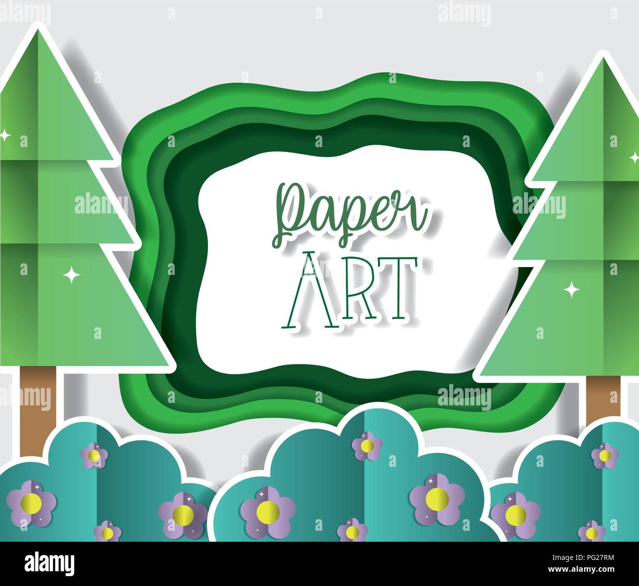 Paper art landscape Stock Vector Image & Art - Alamy