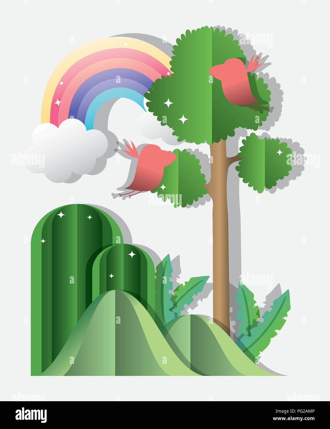 Cut paper birds Stock Vector Images - Alamy