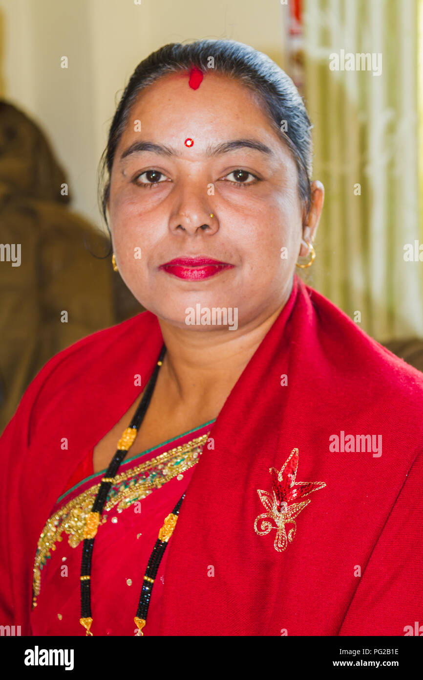 Kathmandu,Nepal - Dec 11,2017 : Portrait of a beautiful nepali women ...