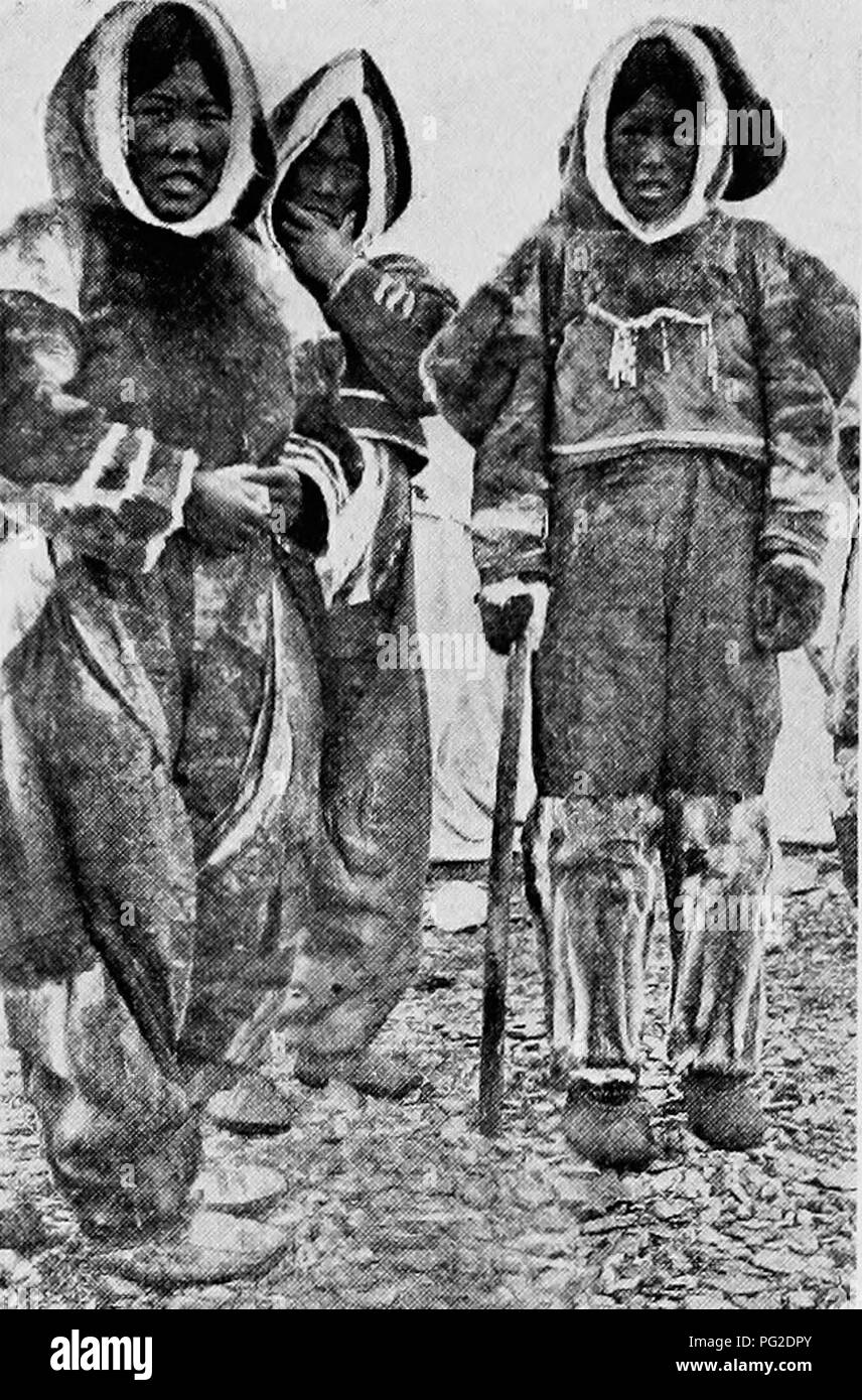 This photograph shows key moments from the Canadian Arctic Expedition ...