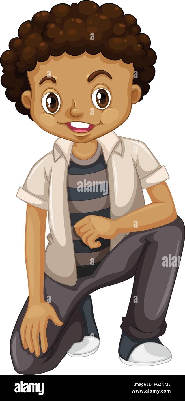 Tanned boy on white background illustration Stock Vector Image & Art ...