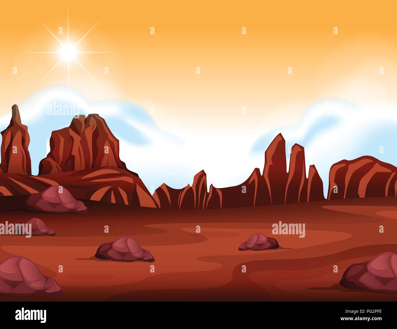 A hot desert landscape illustration Stock Vector Image & Art - Alamy
