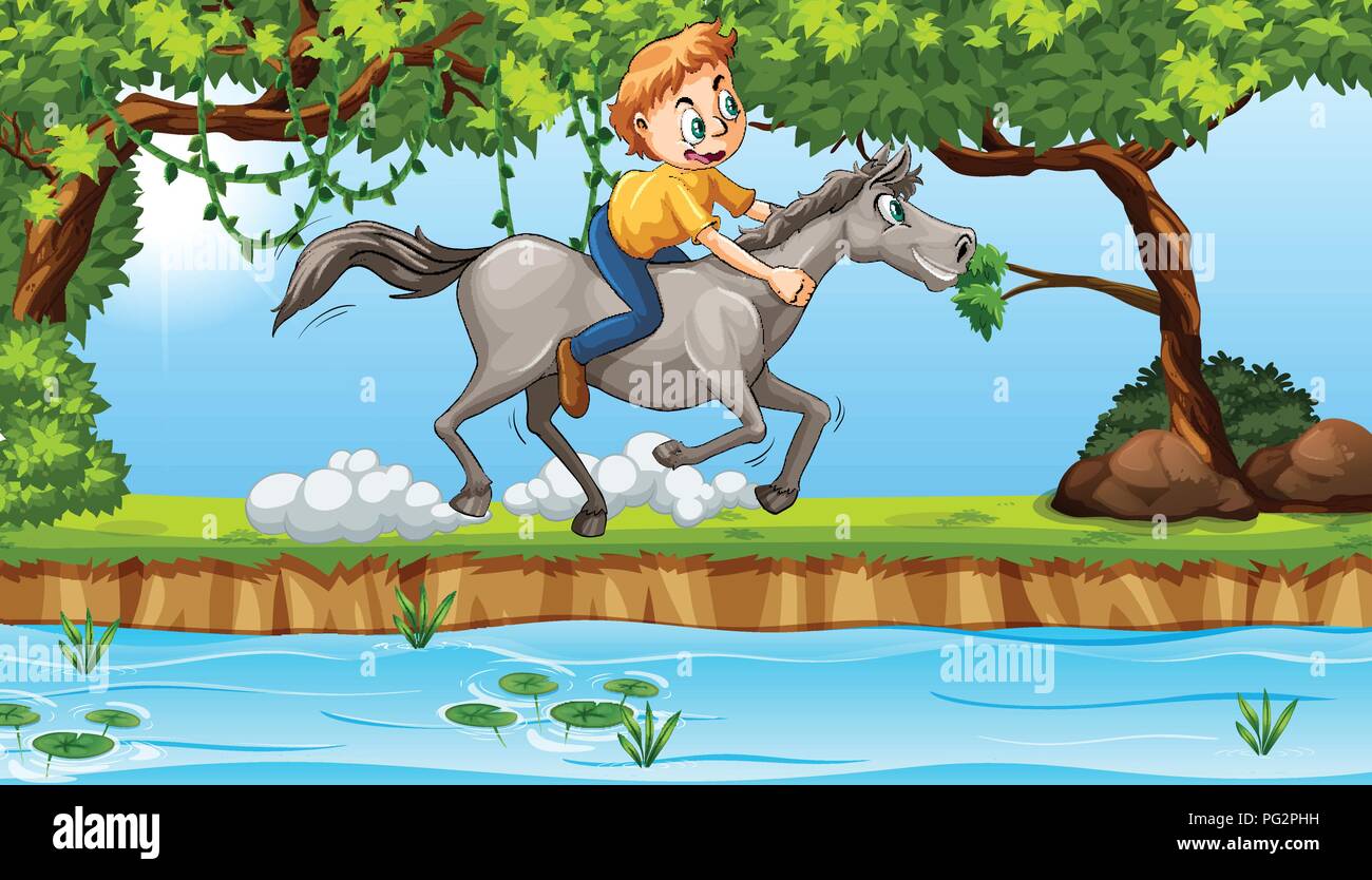 Outdoor horse riding Stock Vector Images - Alamy