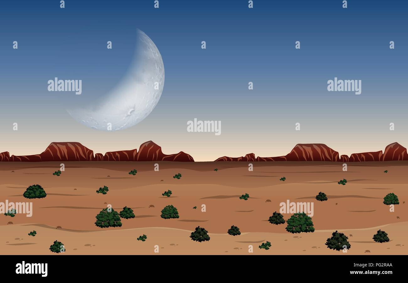 A desert at night illustration Stock Vector Image & Art - Alamy