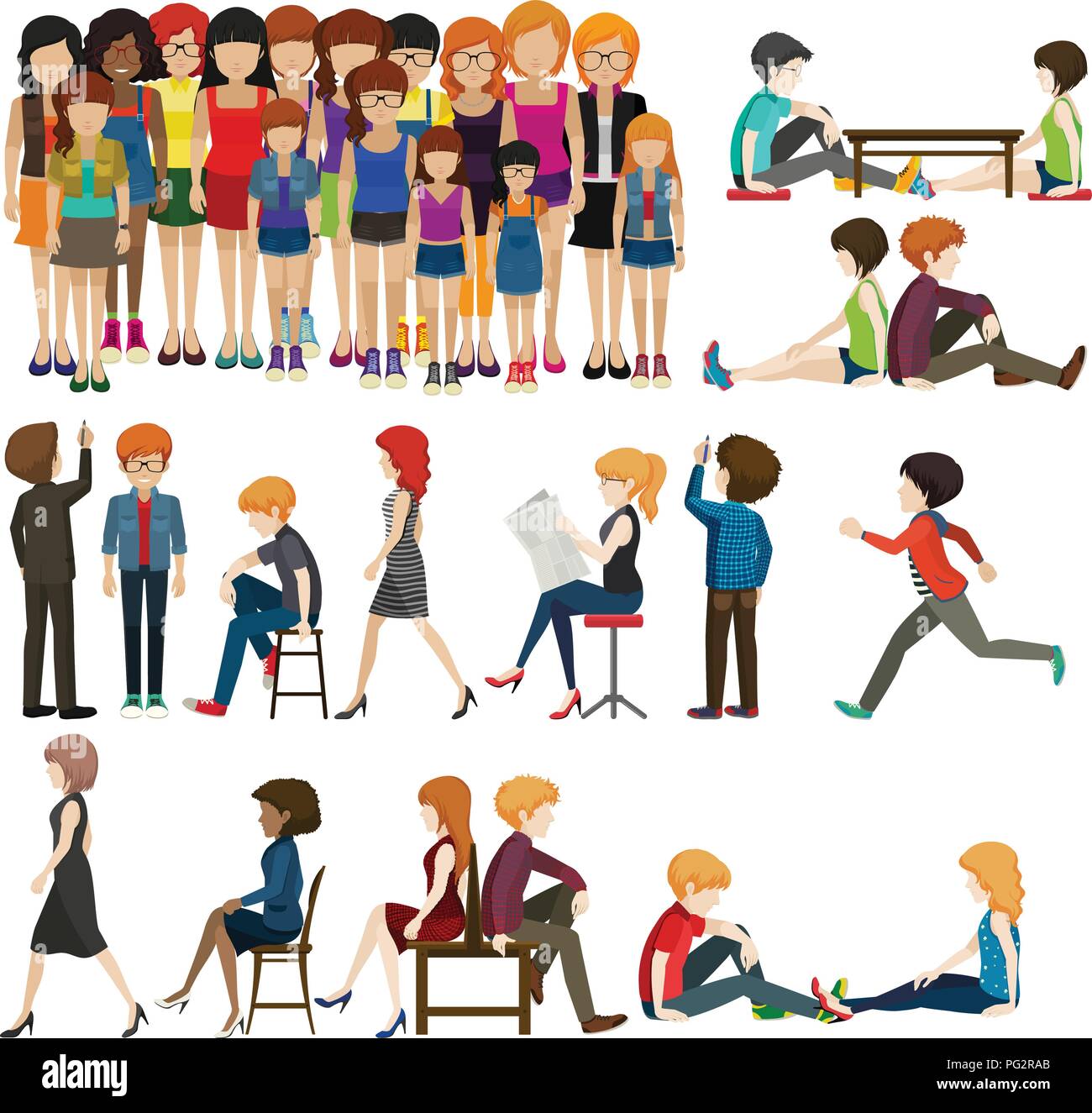 A set of people and activities illustration Stock Vector Image & Art ...