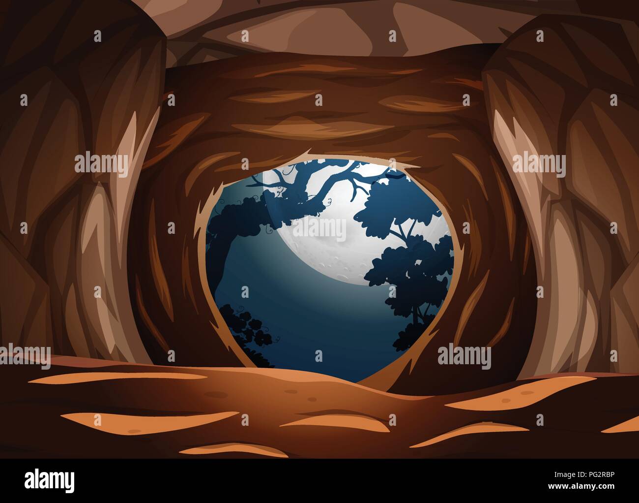 Dark cave background illustration Stock Vector Images - Alamy