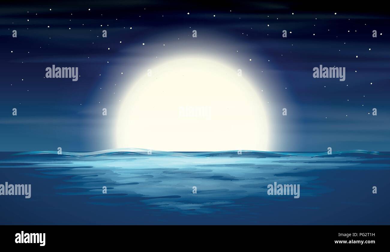 Evening sky over ocean Stock Vector Images - Alamy