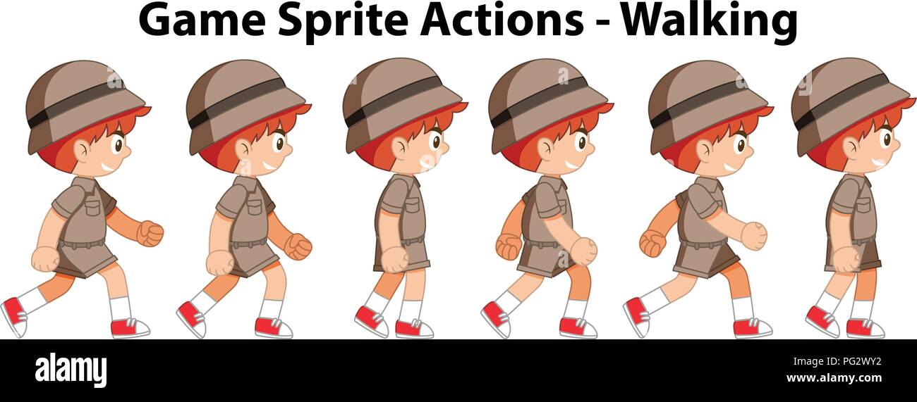 Game sprite actions walking illustration Stock Vector Image & Art - Alamy