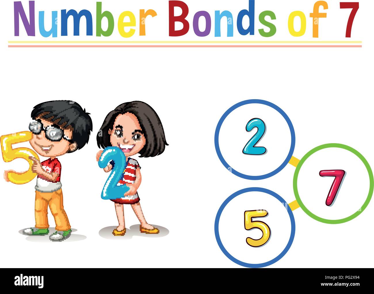 Number bonds of 7 illustration Stock Vector Image & Art - Alamy