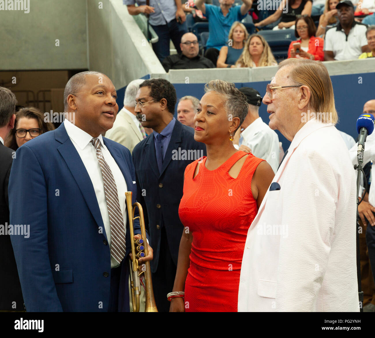 New York, NY - August 22, 2018: Wynton Marsalis, Katrina Adams, Oscar ...