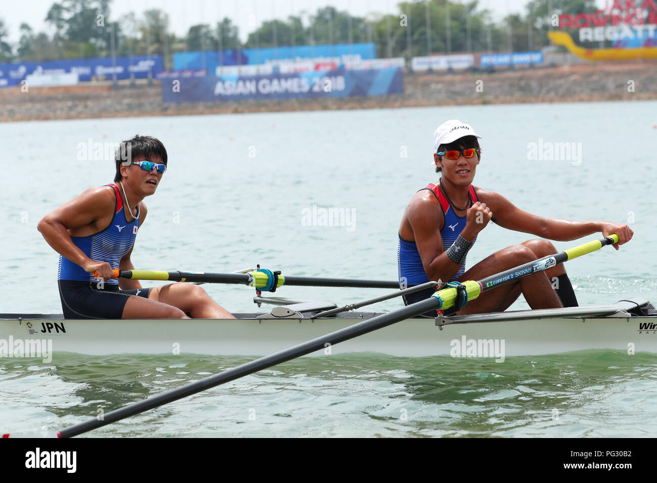 Palembang, Indonesia. 23rd Aug, 2018. Akiho Takano & Kana Nishihara ...
