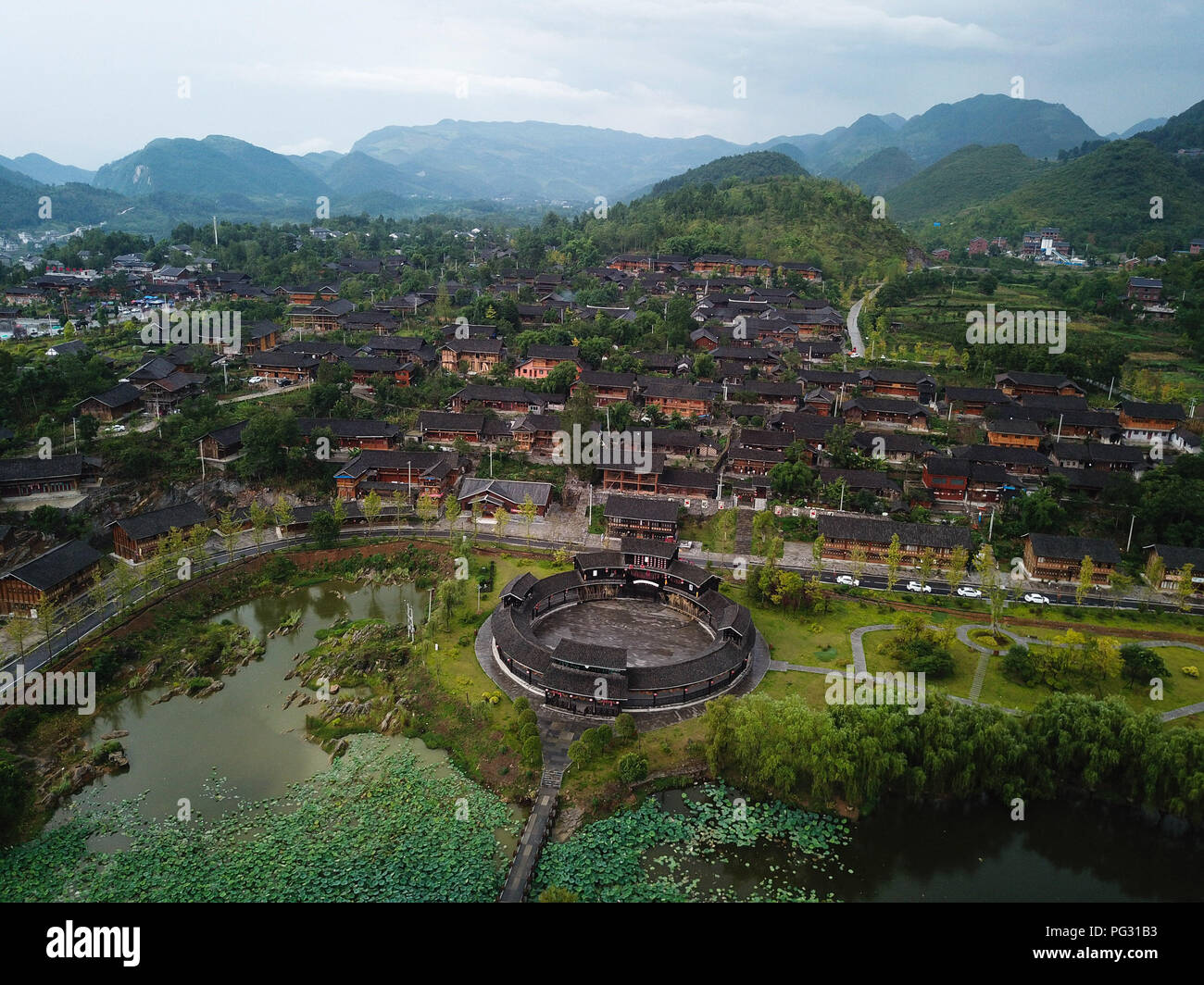 Zunyi, Zunyi, China. 23rd Aug, 2018. Zunyi, CHINA-Aerial photography of ...