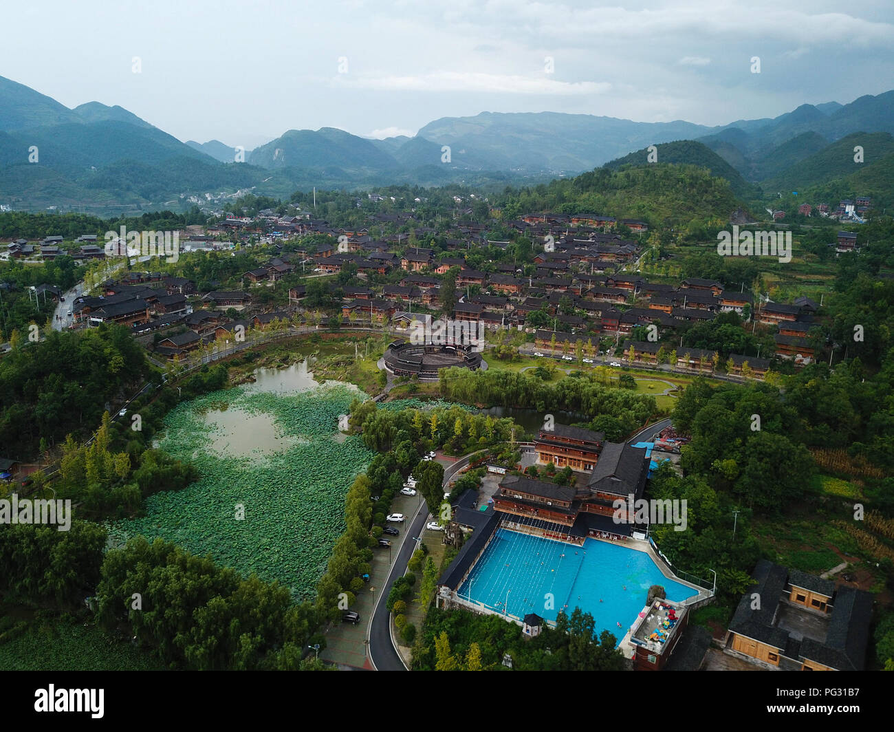 Zunyi, Zunyi, China. 23rd Aug, 2018. Zunyi, CHINA-Aerial photography of ...