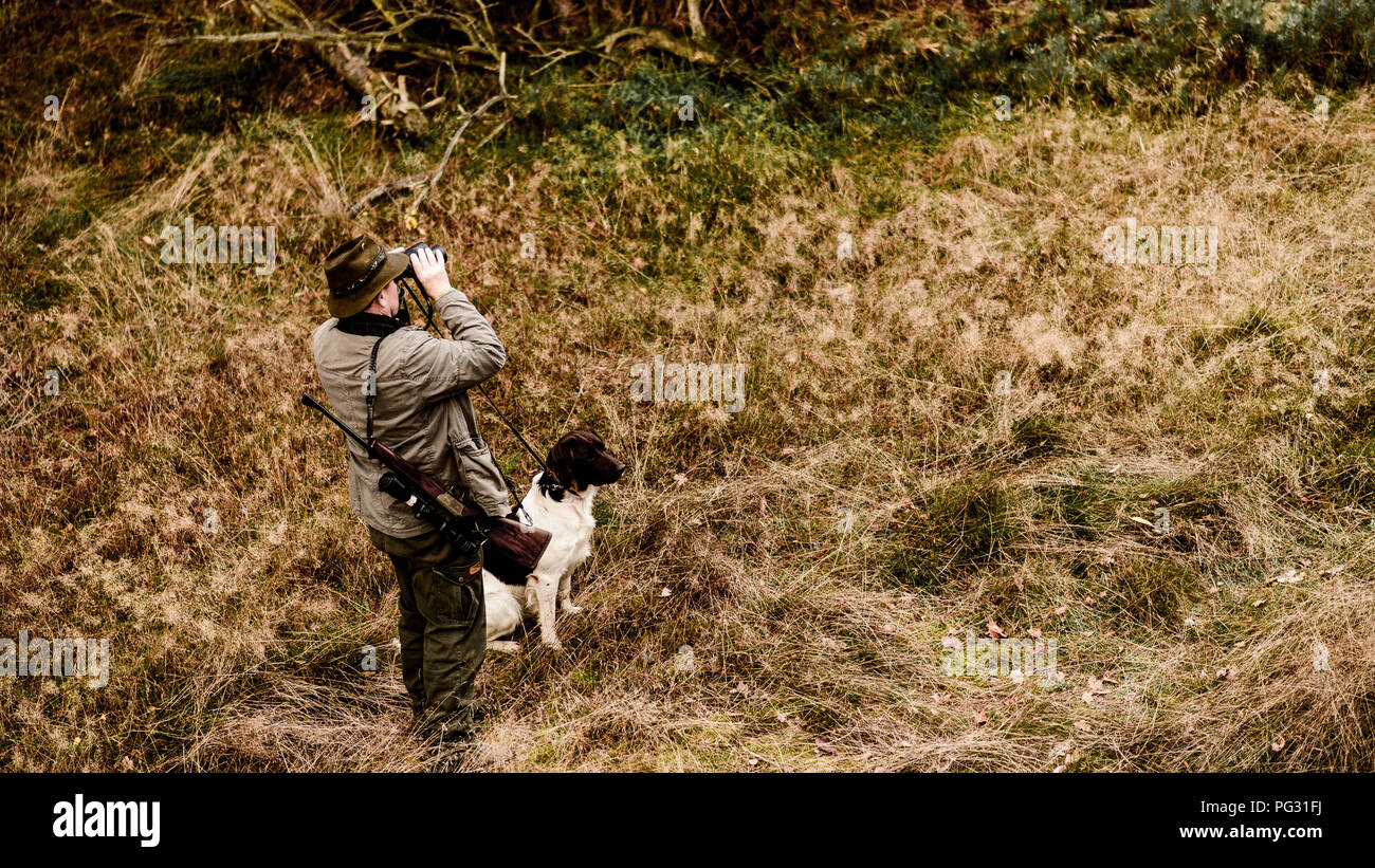 The hunter Wolfgang Wernicke in woods of Brandenburg Herzberg (Mark ...
